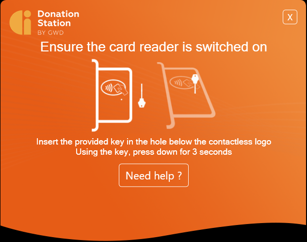 My Donation Station has a card reader error screen!